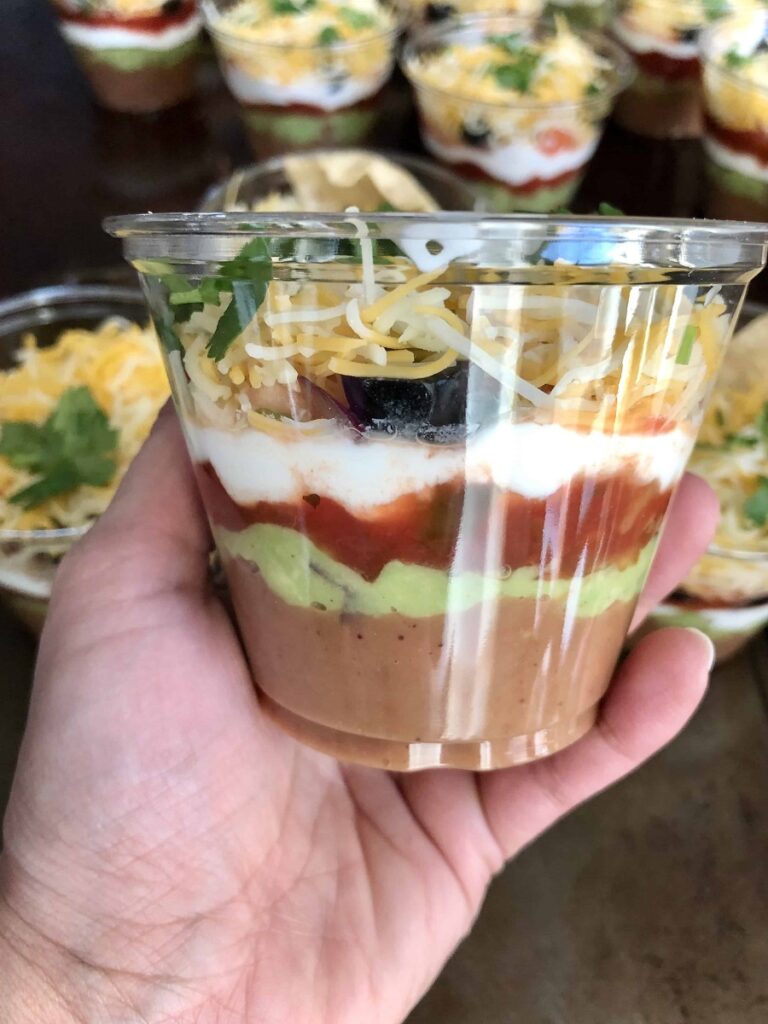 Easy 7 Layer Dip Recipe | Individual Serving - The Kitchen Docs