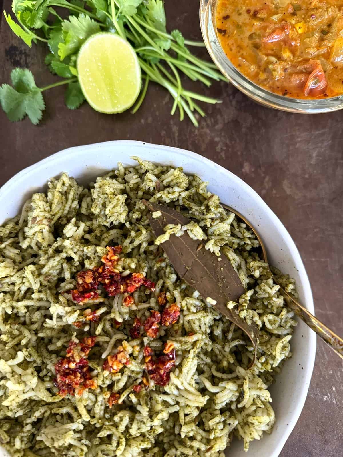 Palak Rice Recipe (Indian Spinach Rice / Palak Pulao) - The Kitchen Docs